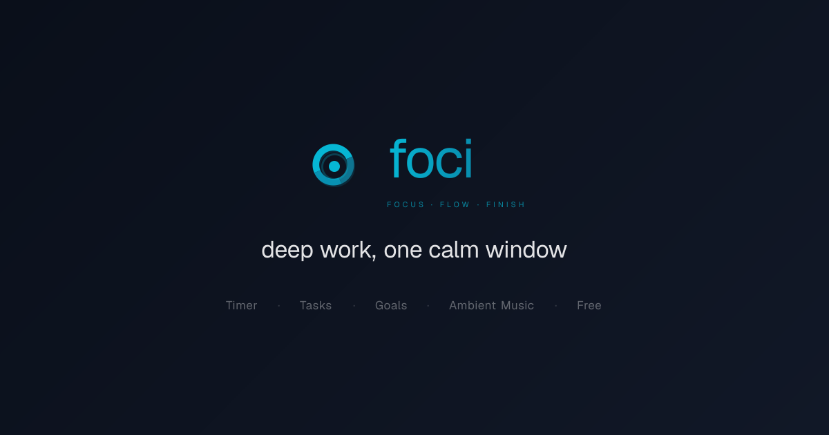 Foci – Free Pomodoro Timer, Tasks & Focus App